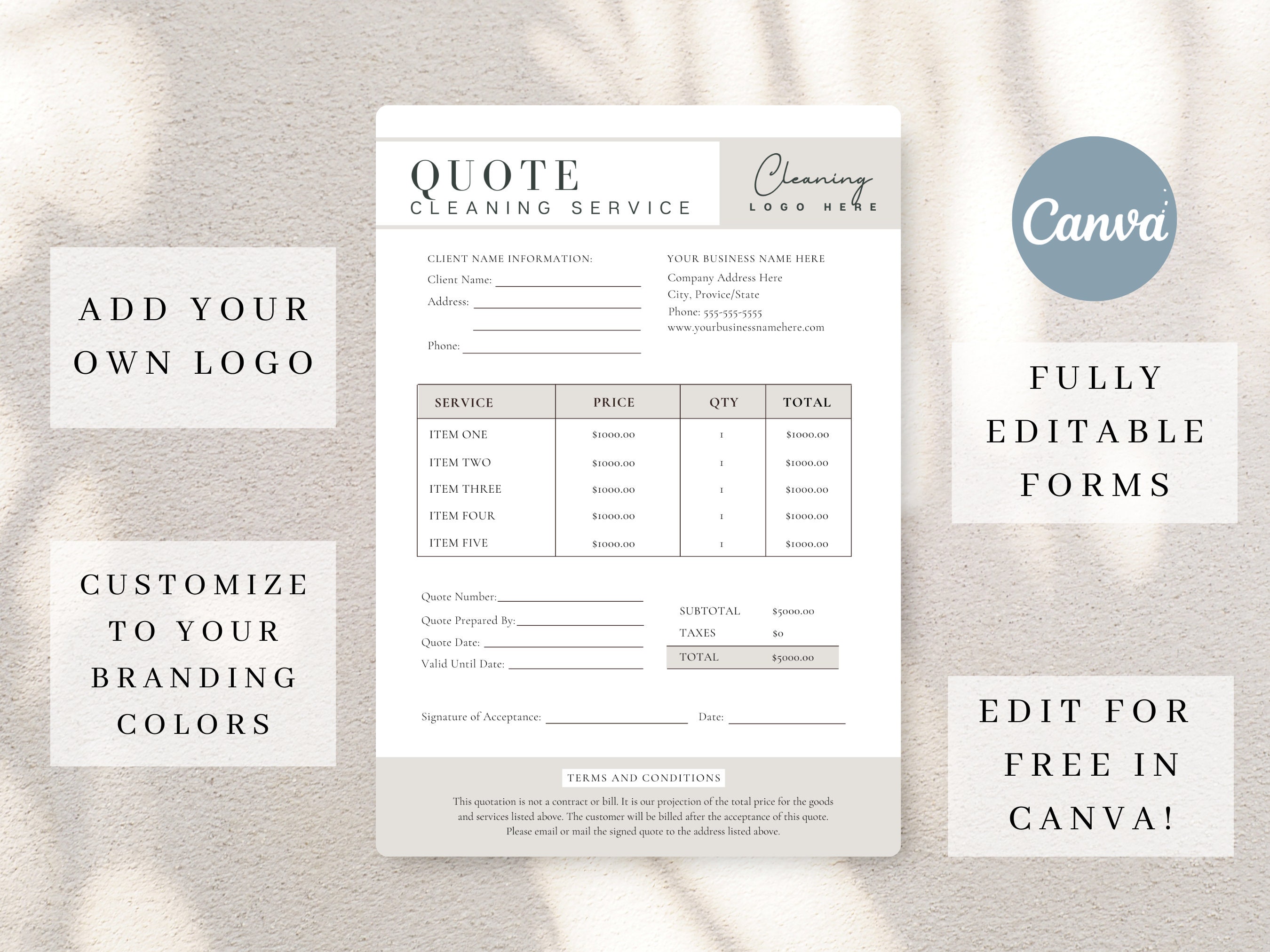 Professional Cleaning Service Quote, Commercial Cleaning Business ...