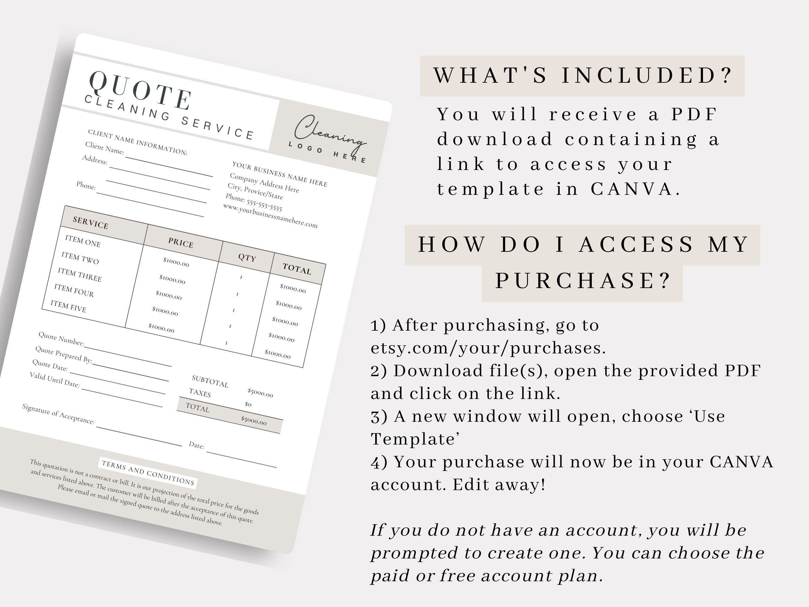 Professional Cleaning Service Quote, Commercial Cleaning Business ...