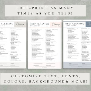 Professional Residential Deep Cleaning Checklist, Editable House Deep ...