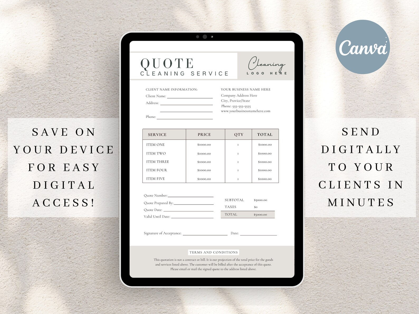 Professional Cleaning Service Quote, Commercial Cleaning Business ...