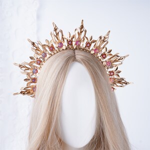 Gold Halo Crown Green Glitter Crown for Women Zip Tie Jewelry Gold Pink ...