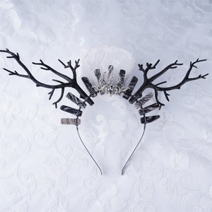 Crystal Crown for Women With Branch Moon Spiritual Obsidian Fairy ...