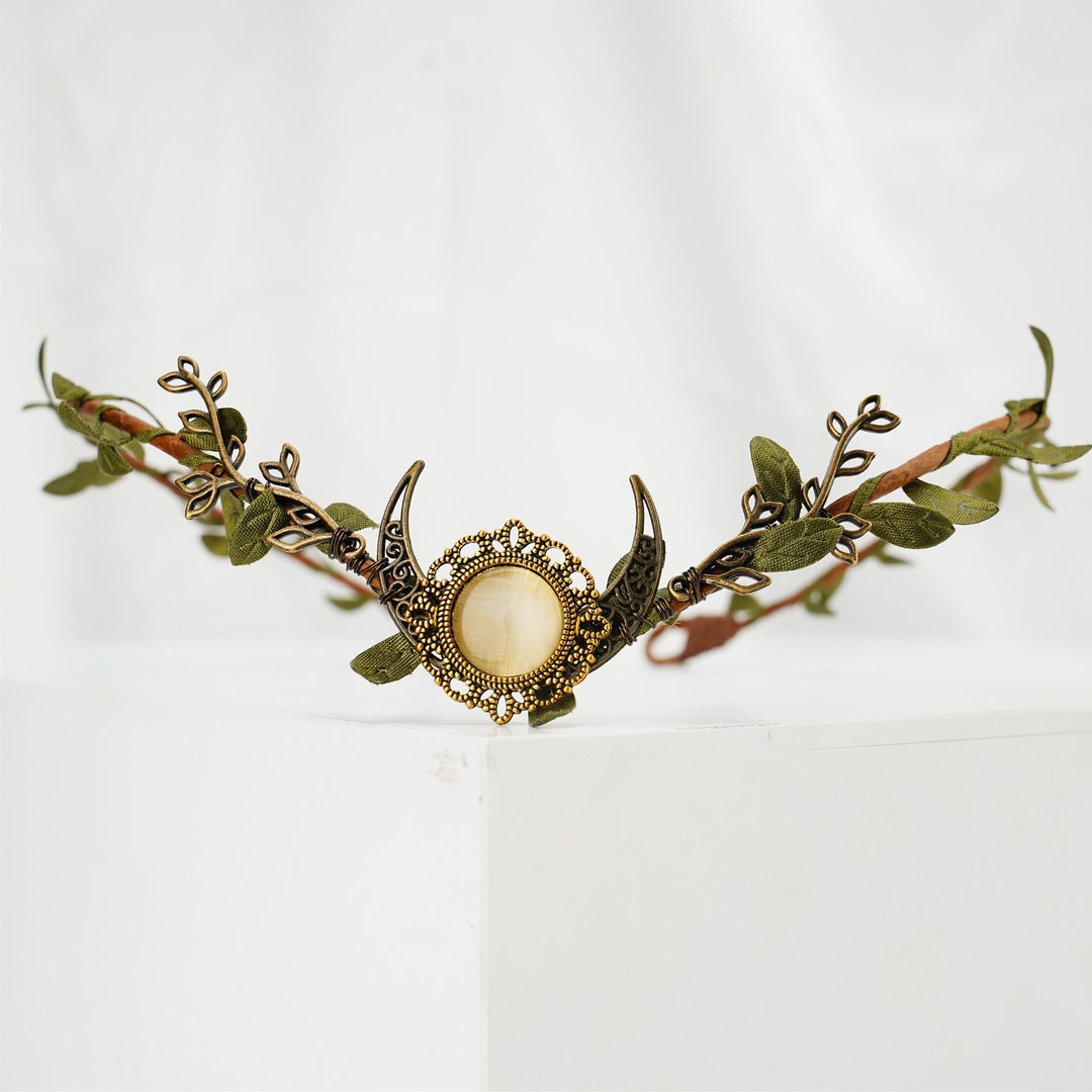 Fairy Crown Elf Elven Gift Crystal Moon Crown Vintage - Etsy