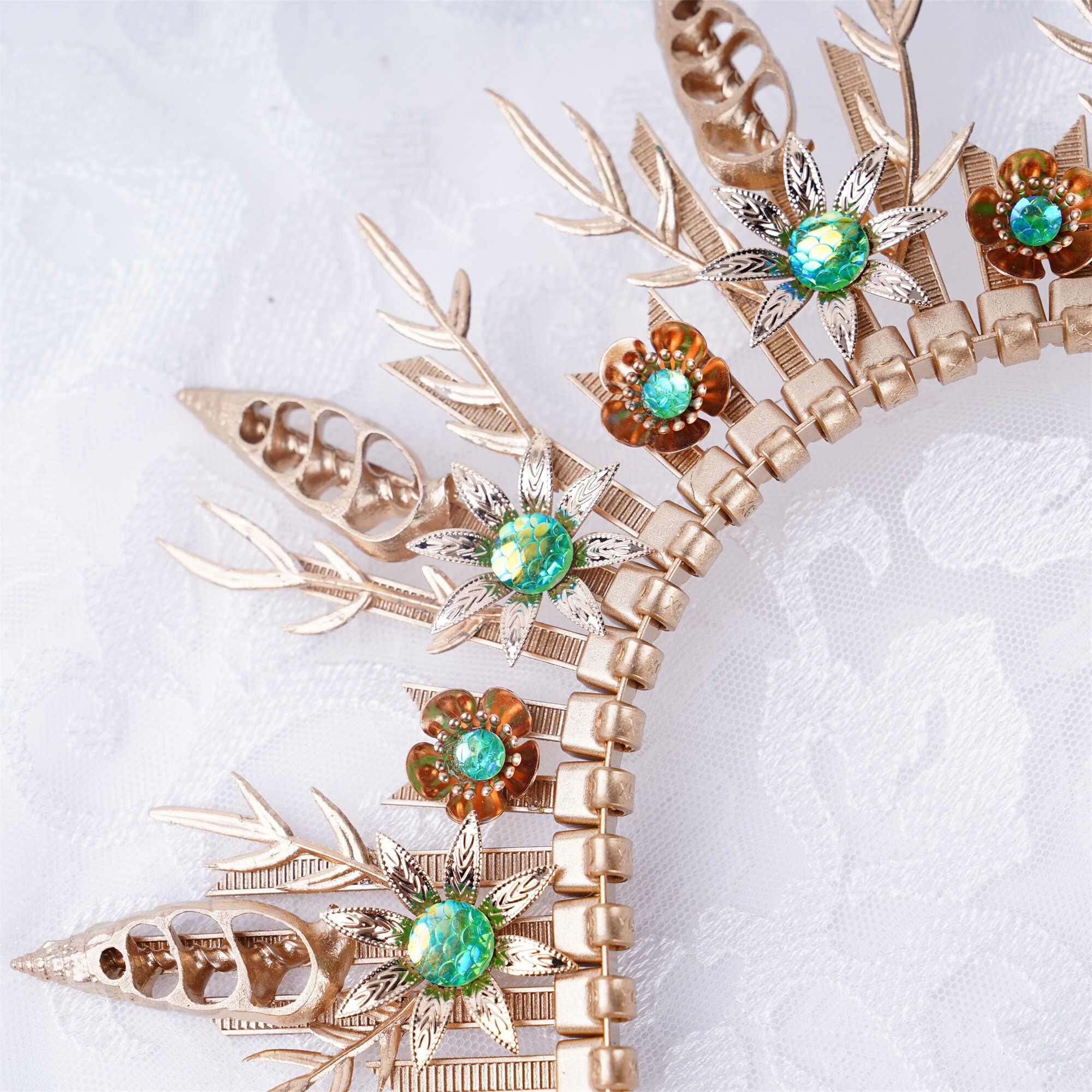 Gold Halo Crown Green Glitter Crown for Women Zip Tie Jewelry - Etsy