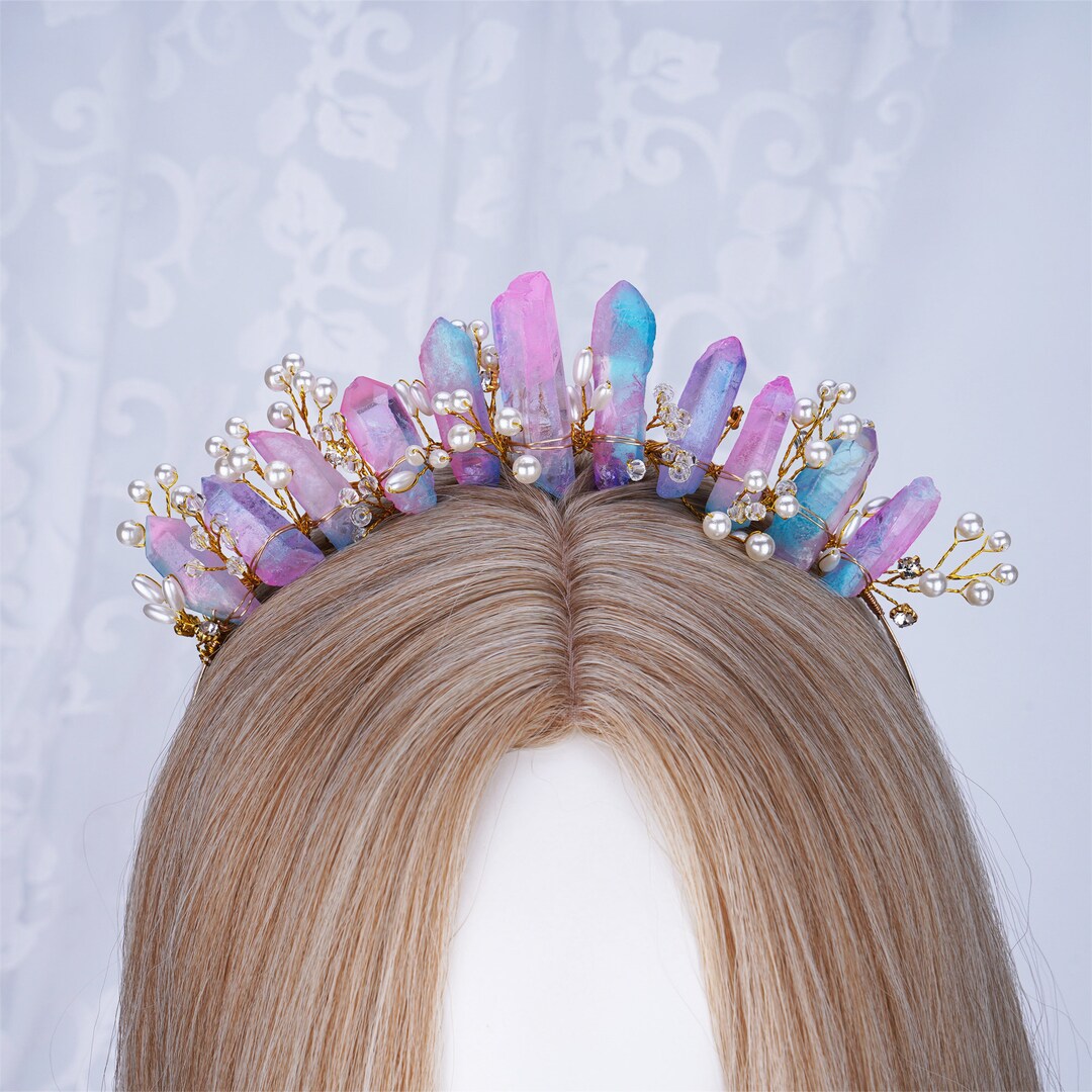 Color Crystal Crown, Fairy Crown Crown for Women Bridal Tiara Halo ...