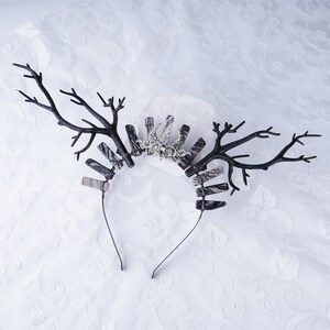 Crystal Crown for Women With Branch Moon Spiritual Obsidian Fairy ...