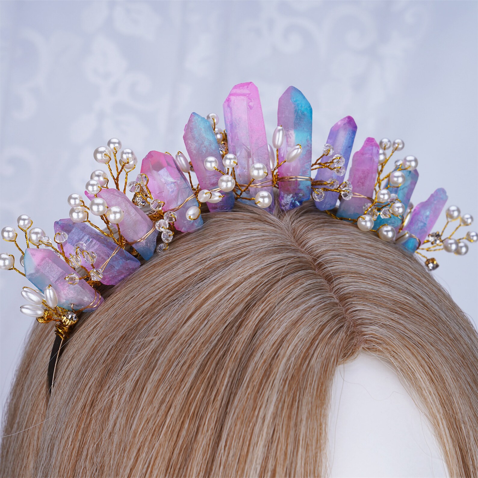Color Crystal Crown, Fairy Crown Crown for Women Bridal Tiara Halo ...
