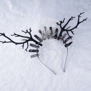 Crystal Crown for Women With Branch Moon Spiritual Obsidian Fairy ...