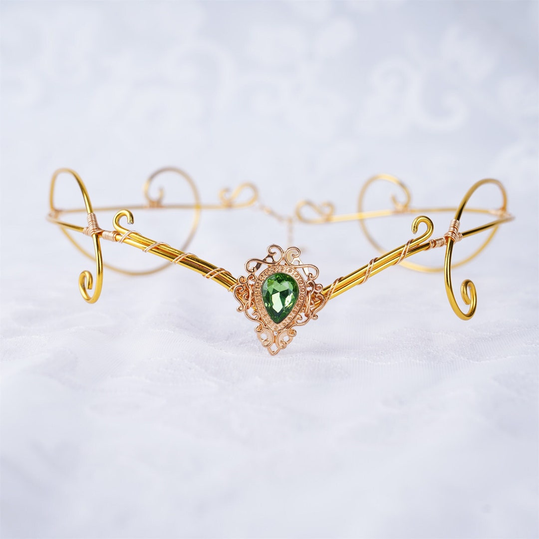 Silver Gold Wire Wrapped Tiara Festival Crystal Medieval Crown Floral ...