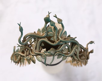 Gold Medusa Snake Headdress,fantasy Headdress,gorgon Headpiece,gold ...