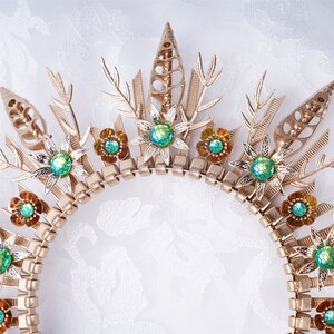 Gold Halo Crown Green Glitter Crown for Women Zip Tie Jewelry Gold Pink ...