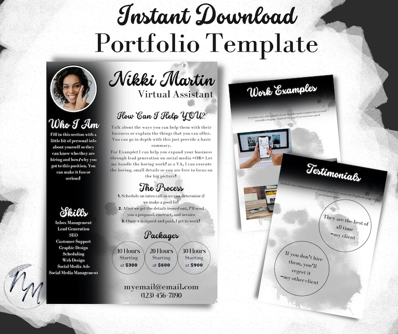 Canva- Portfolio Template for Virtual Assistants, Social Media Managers ...