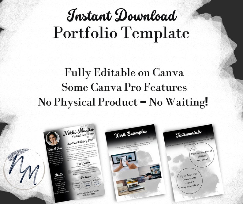 Canva- Portfolio Template for Virtual Assistants, Social Media Managers ...