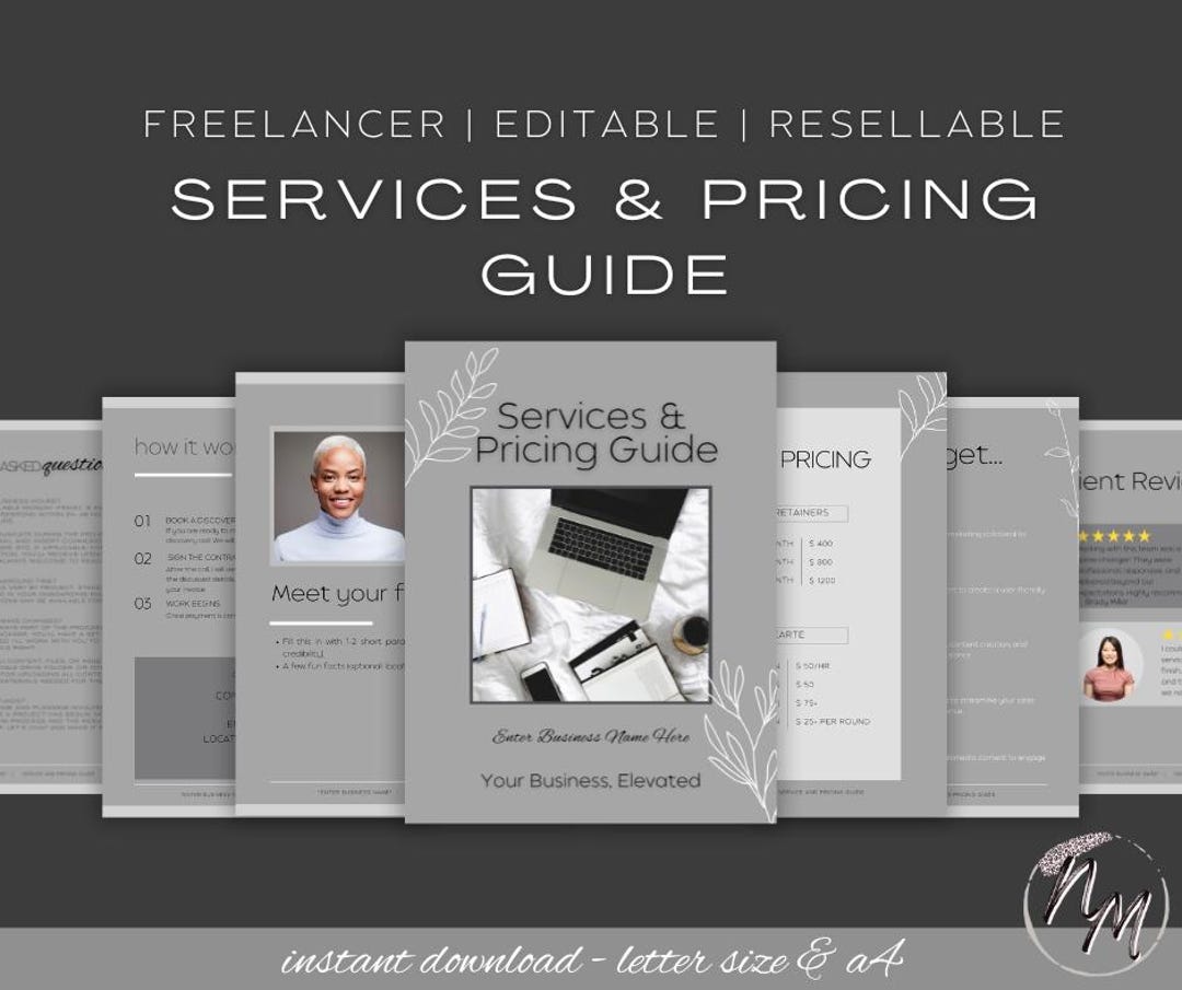 Freelancer Service & Pricing Guide Canva Template | Editable ...
