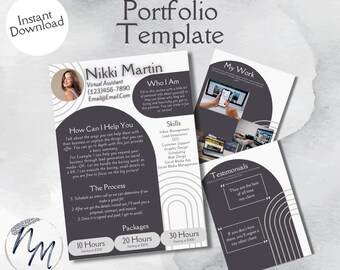 Canva- Portfolio Template for Virtual Assistants, Social Media Managers ...