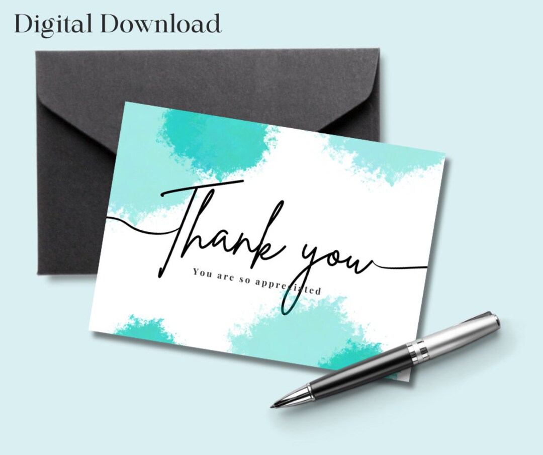 Thank You Card- Instant Download, Printable, Universal, Birthday, Baby ...