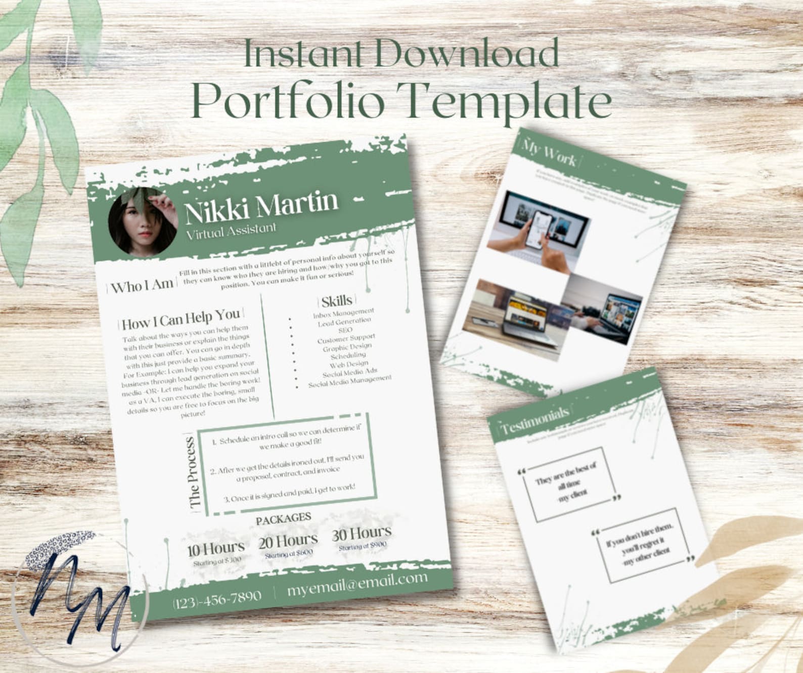 Canva- Portfolio Template for Virtual Assistants, Social Media Managers ...