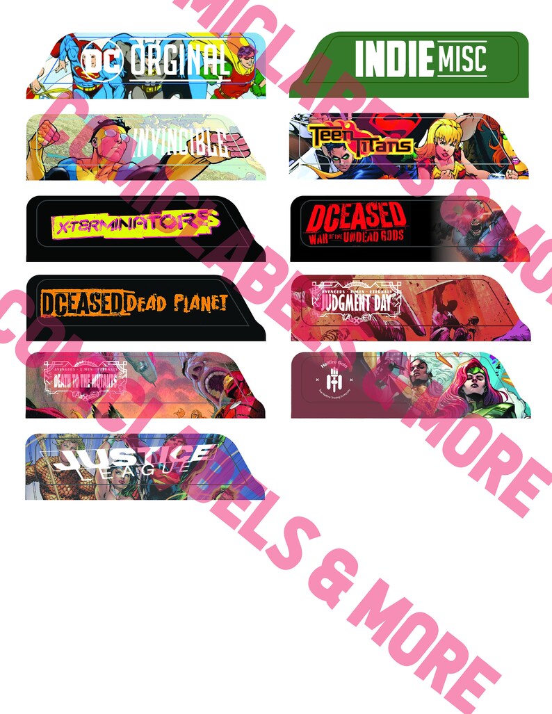 Comic Divider Labels Can Be Altered To Certain Types Of Comic Dividers As Per Description Etsy 