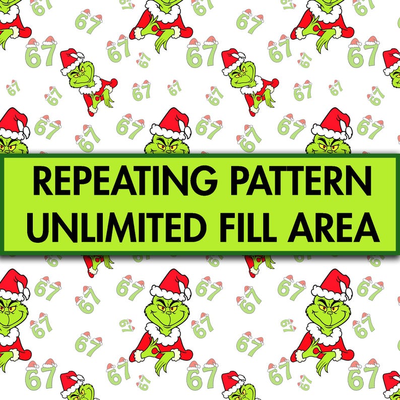 How the Grinch Stole ‘67 - Six Seven Meme – Seamless Pattern ...