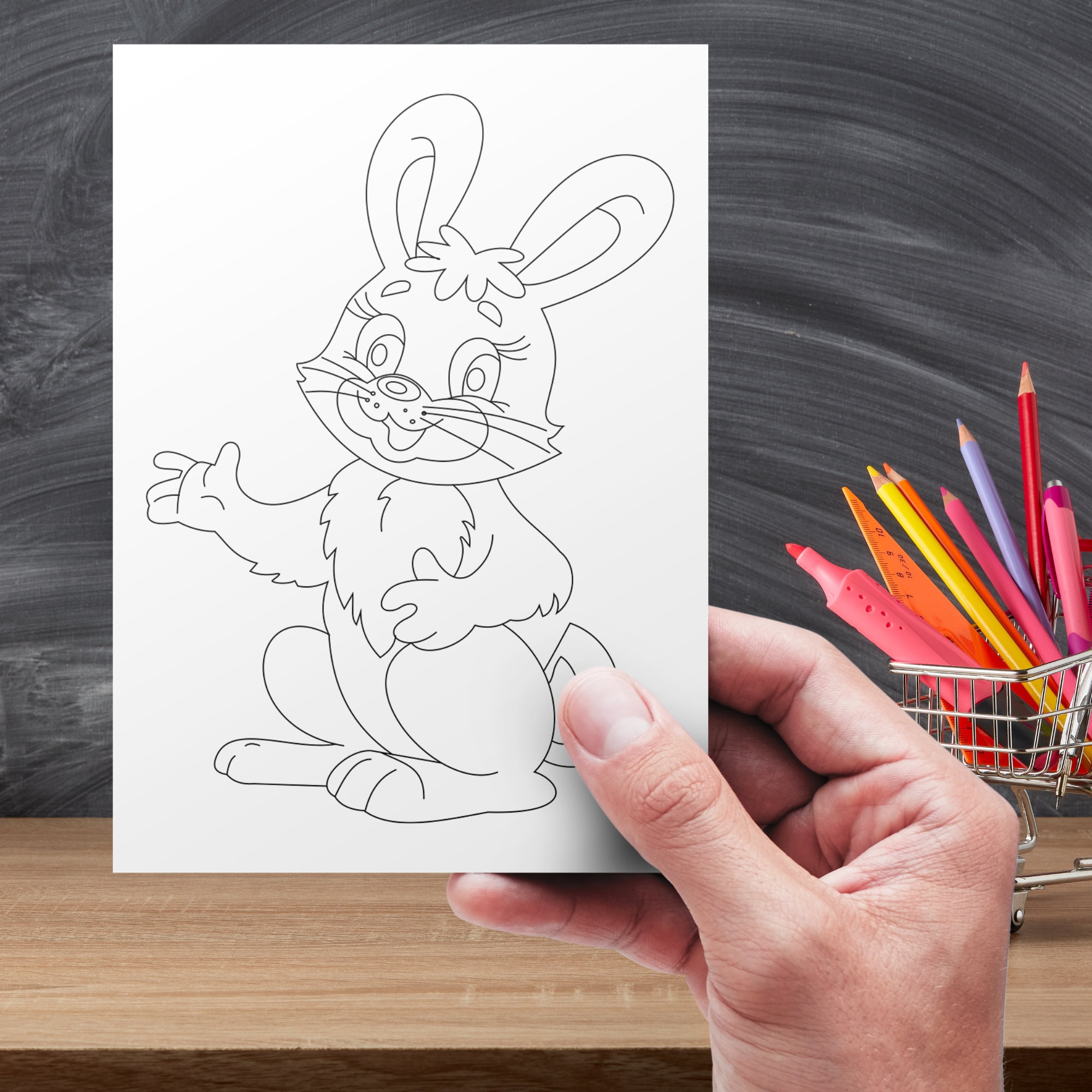 Bunny Coloring Page - Digital Download! - Etsy