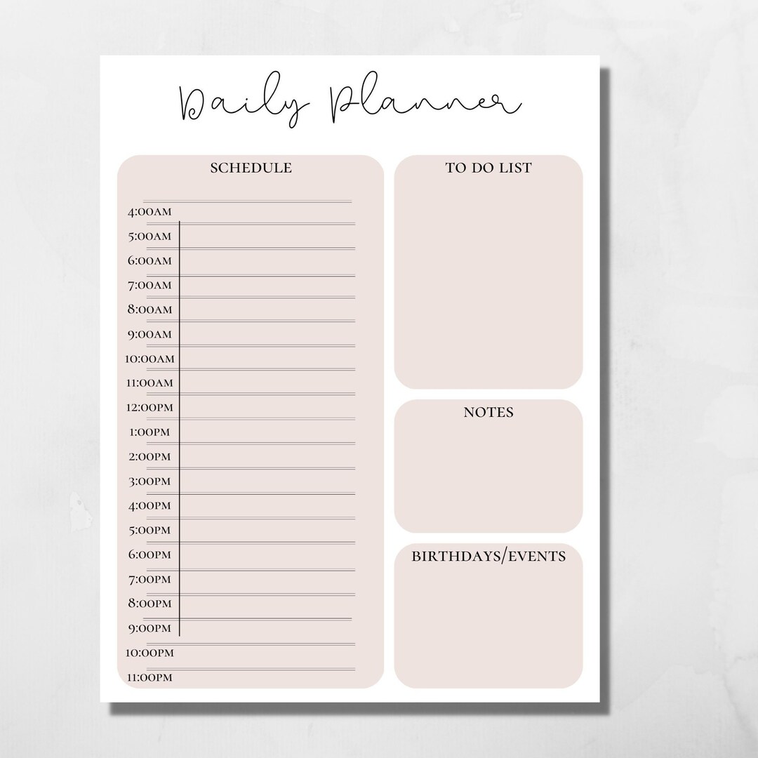 Minimalistic Daily Planner - Etsy
