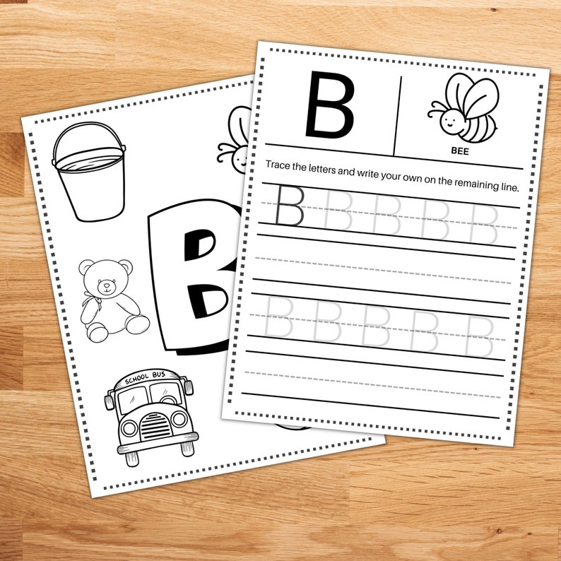 Letter Worksheet Pack - Coloring Pages & Letter Tracing! Digital ...