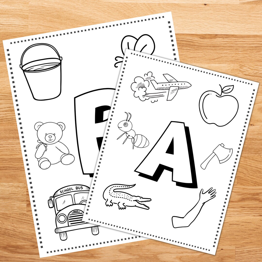 A-Z Letter Practice Coloring Pages - Digital Download! - Etsy