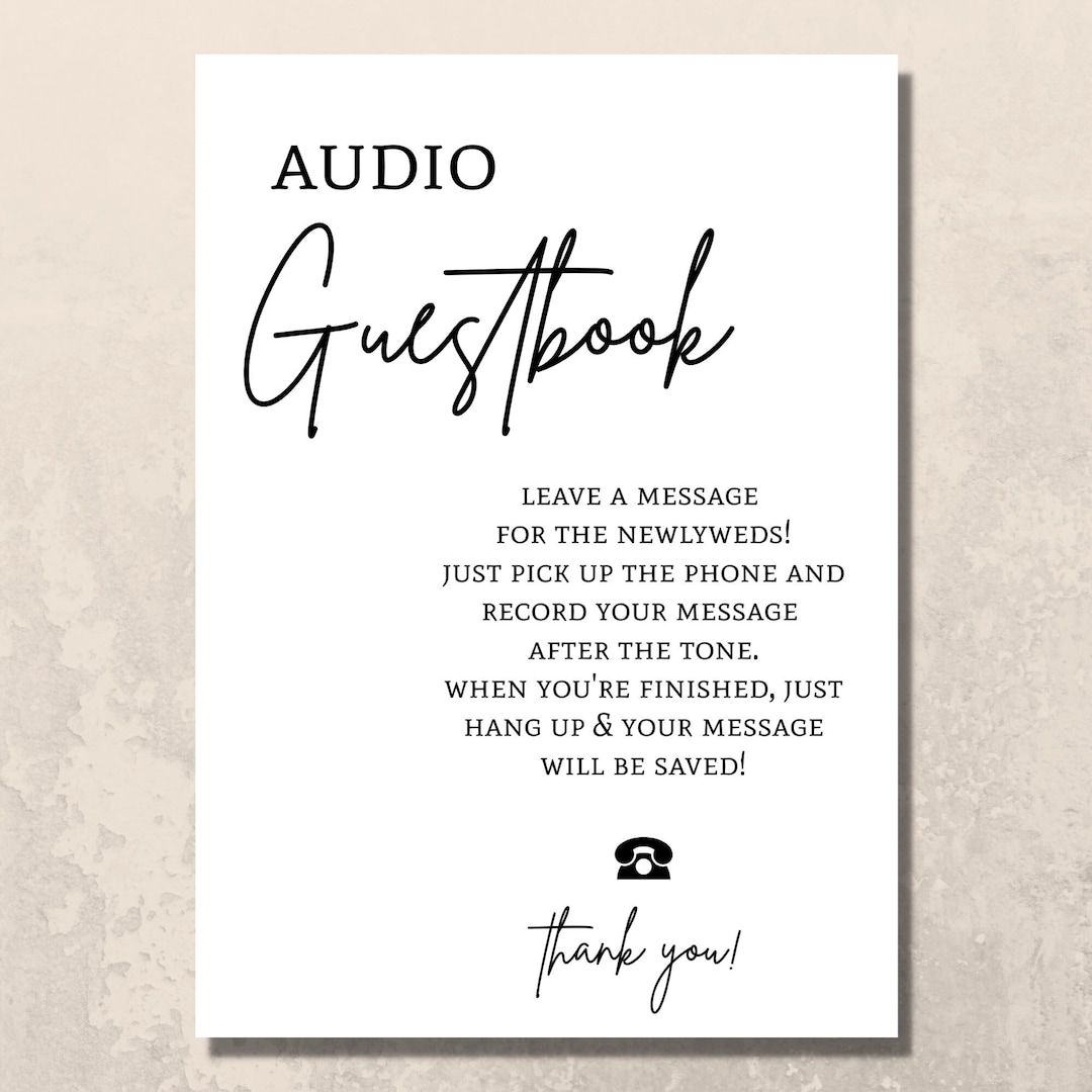 Audio Guestbook Sign - Digital Download! - Etsy