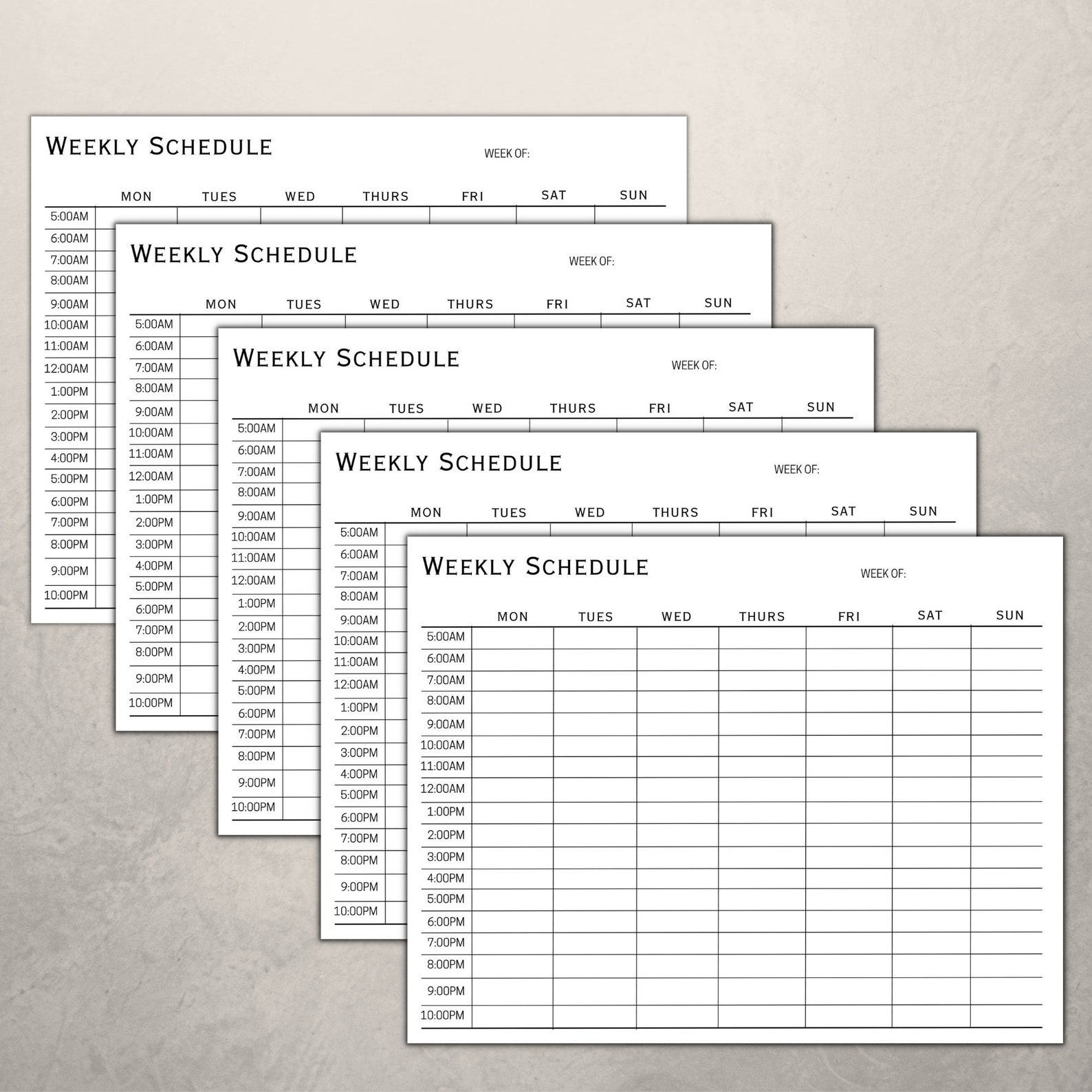 Weekly Planner With Hourly Timestamps - Etsy