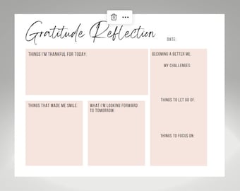 Daily Reflection Planner,reflection Planner,daily Gratitude Planner ...