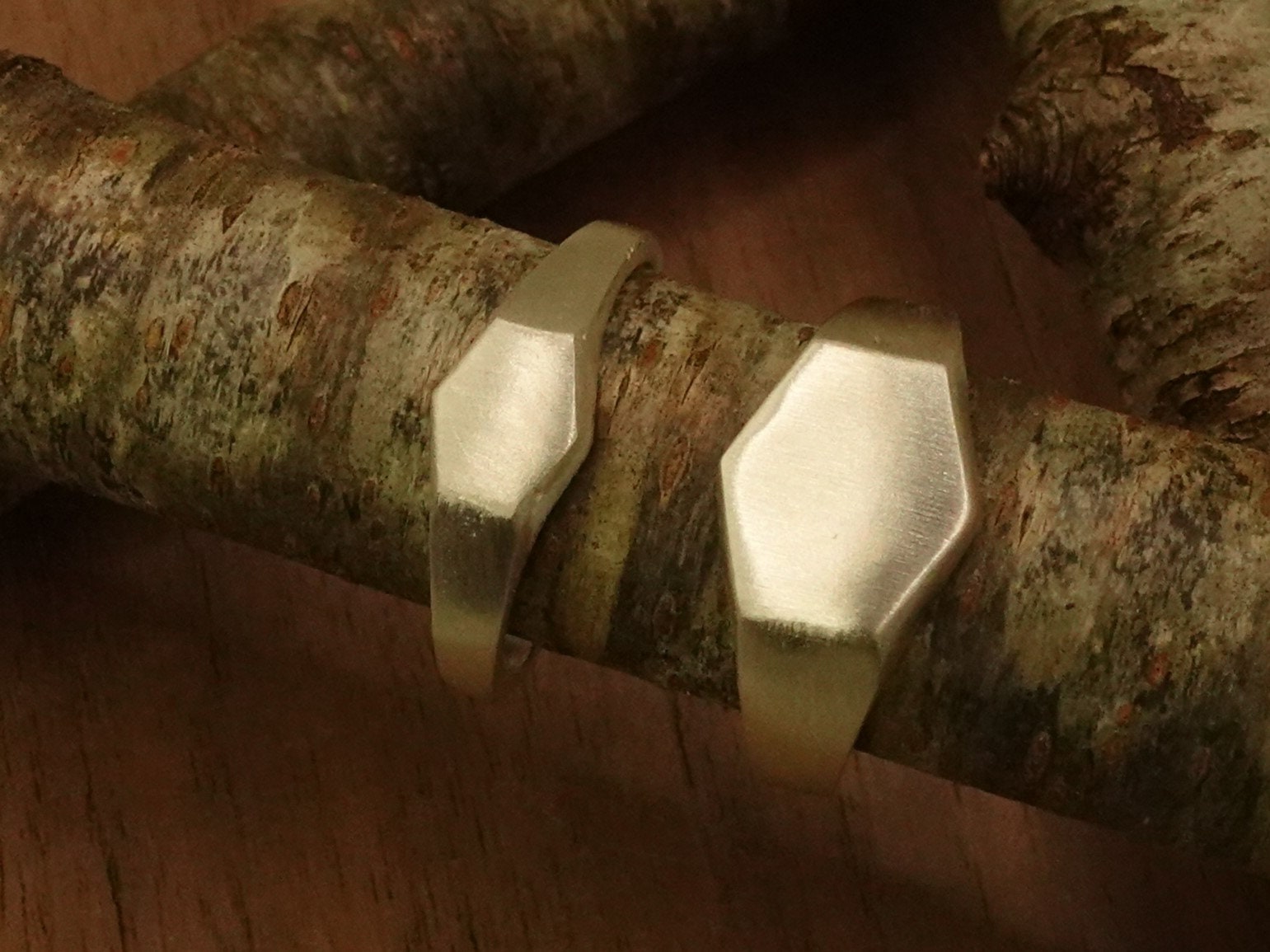 Silver Hexagon Ring Hexagon Signet Ring Dainty Sterling Silver Ring ...
