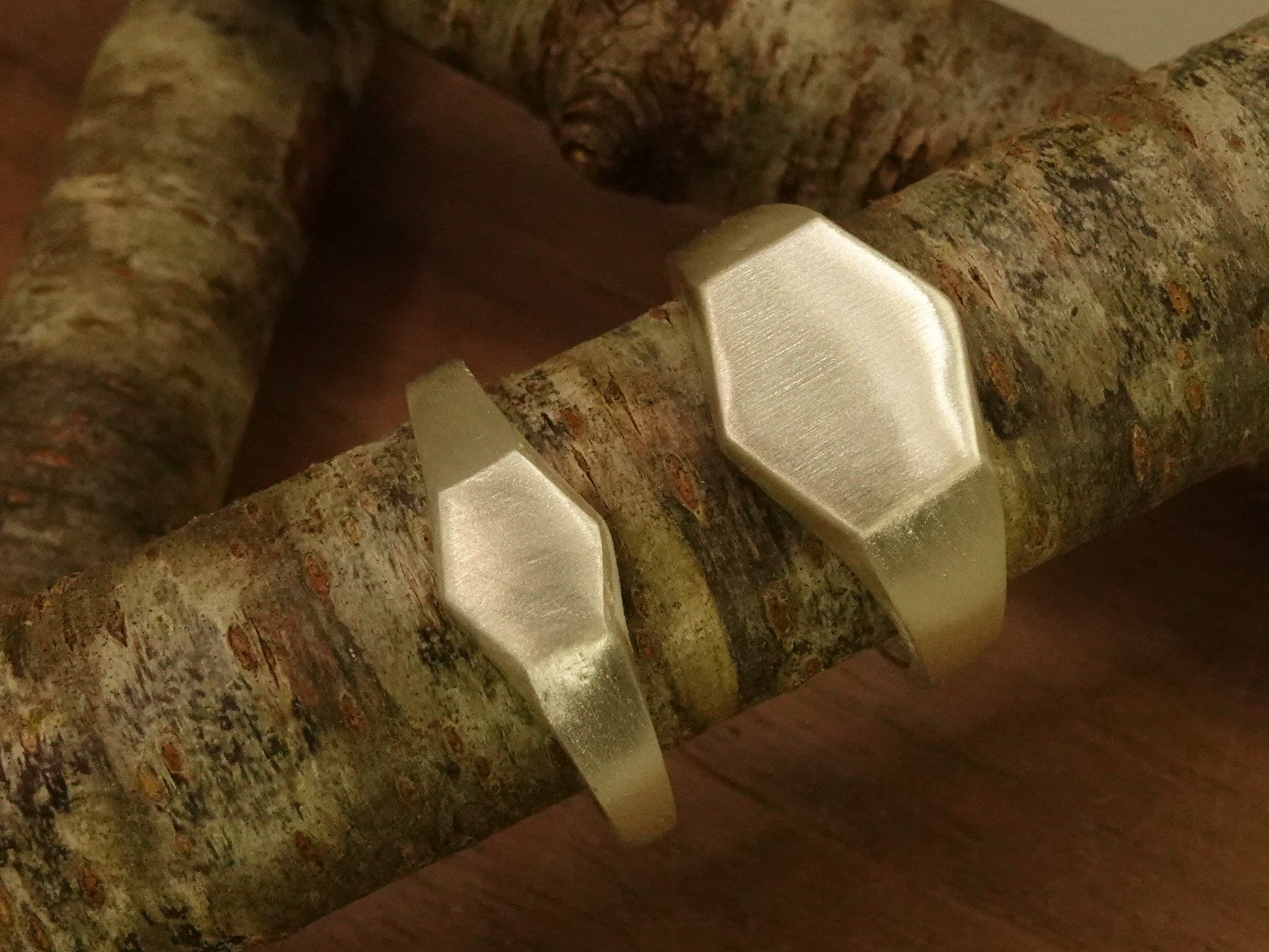 Silver Hexagon Ring Hexagon Signet Ring Dainty Sterling Silver Ring ...