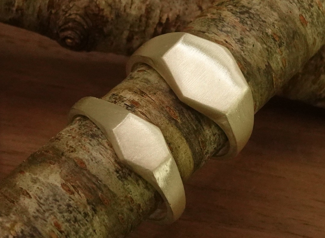 Silver Hexagon Ring Hexagon Signet Ring Dainty Sterling Silver Ring ...