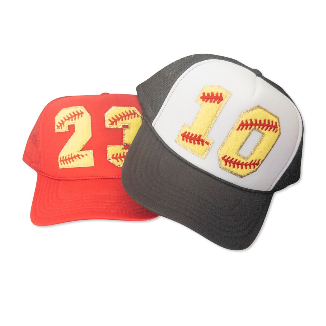 Custom Number Softball Mom Hat Personalized Chenille Patch Softball ...