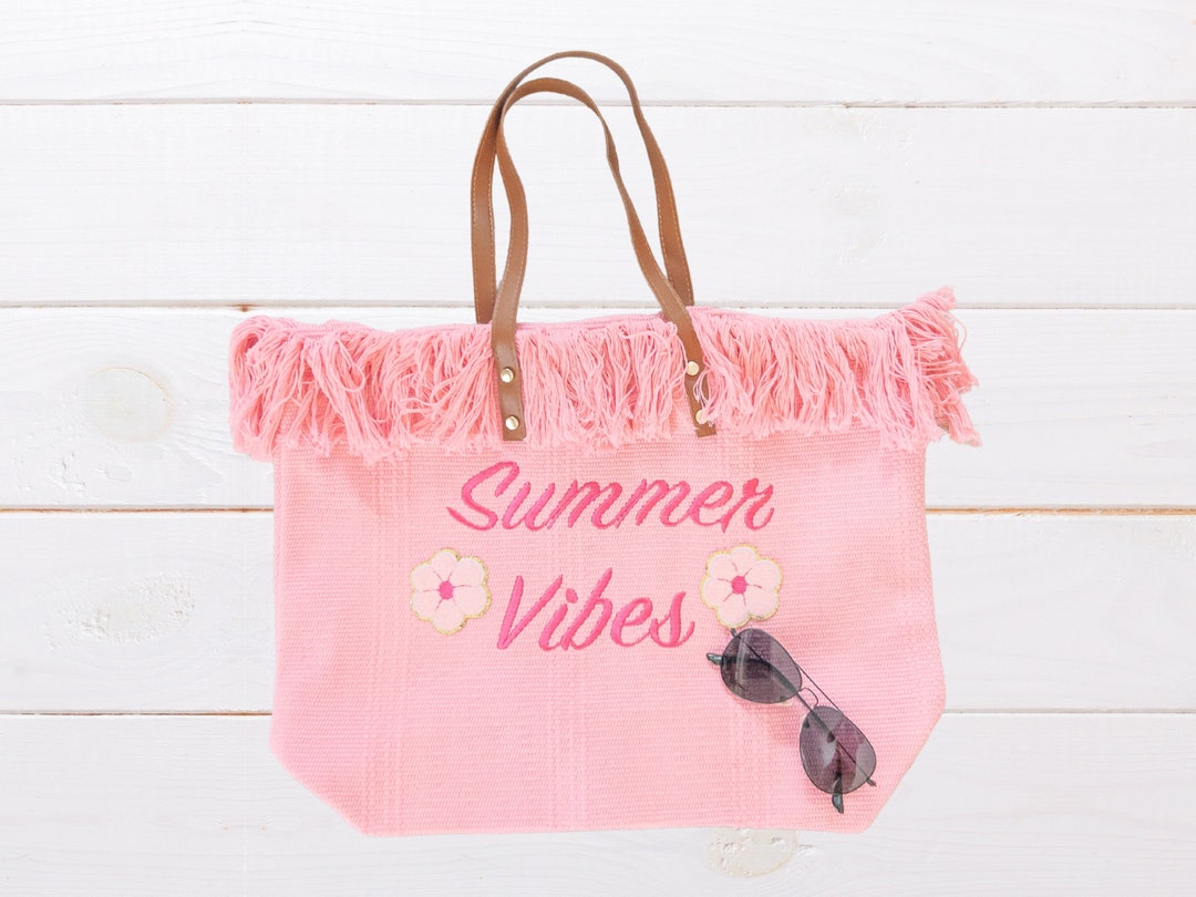 Large Summer Tote Bag Summer Vibes Vacation Bag Chenille Beach Bag ...