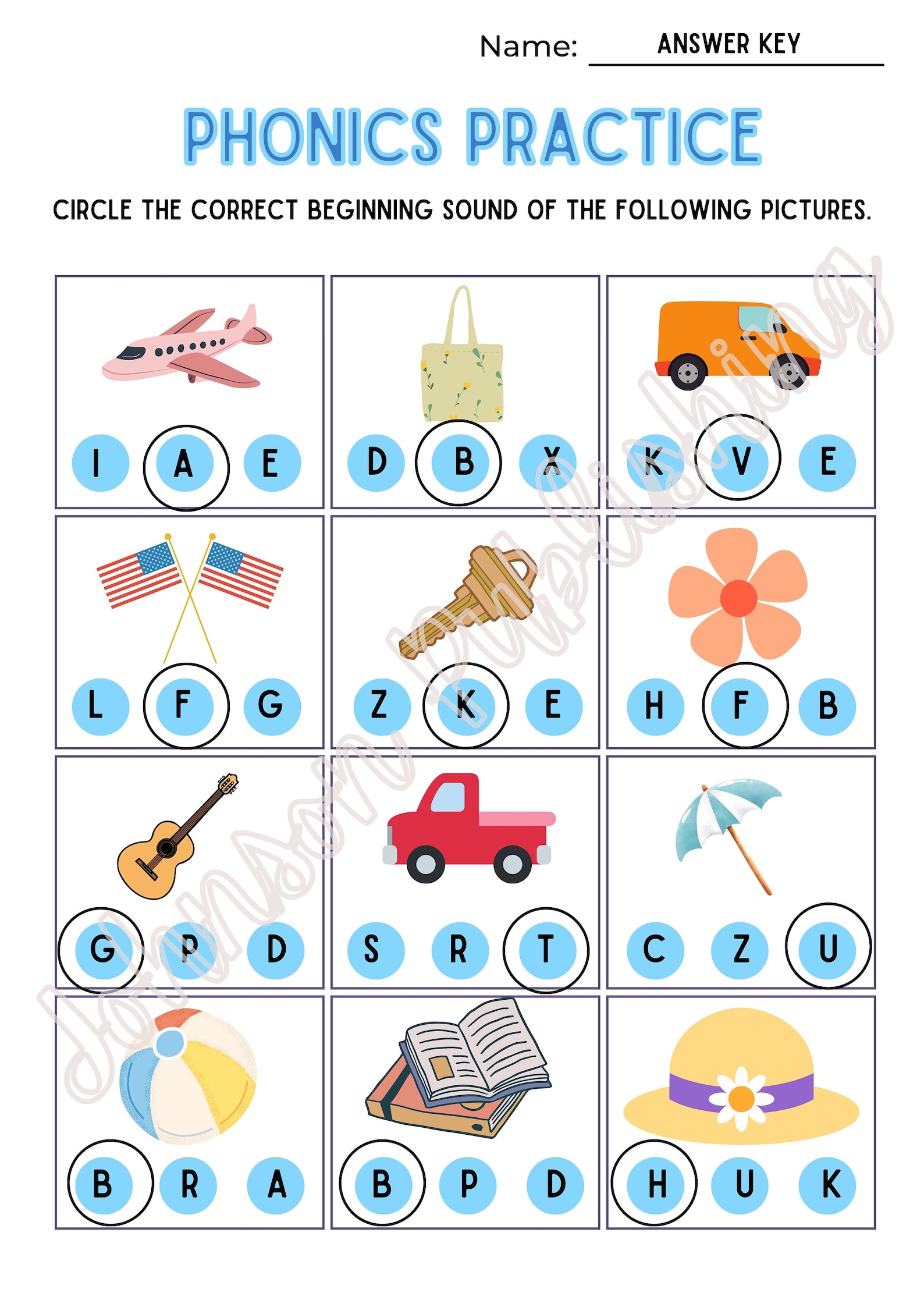 Phonics Worksheet: Objects. Printable, Digital, Worksheet, Summer ...