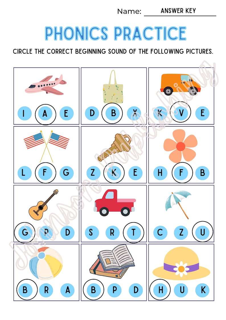Phonics Worksheet: Objects. Printable, Digital, Worksheet, Summer ...