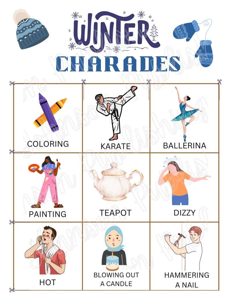 WINTER CHARADES ,indoor and Outdoor Activity, Kids, Family Activity ...