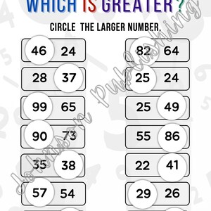 Math Practice Worksheet Large Numbers. Printable, Digital, Worksheet ...