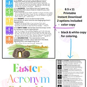 EASTER STORY ACRONYM, Easter Activity, Family Activity, Sunday School ...