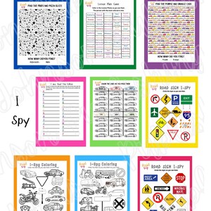 Road Trip Travel Vacation Kids Printable Car Games Board Games Coloring ...