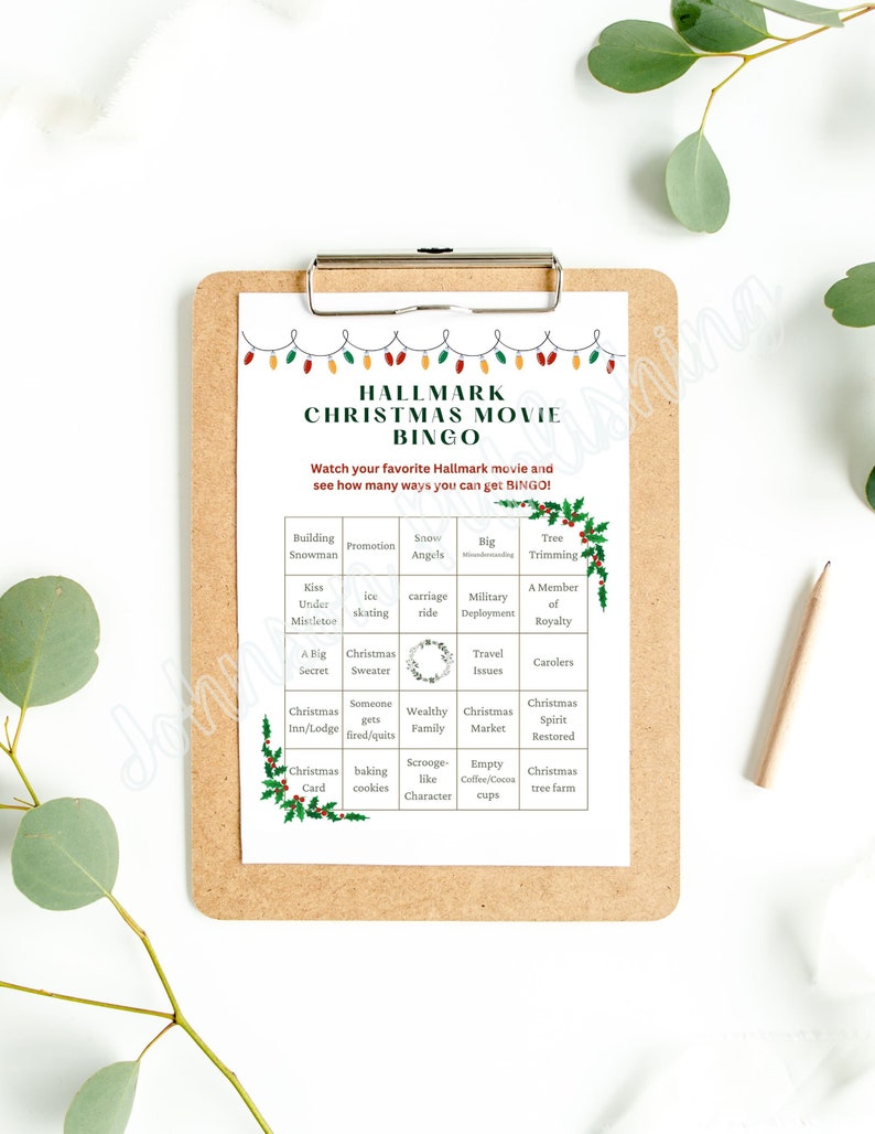 Hallmark Christmas Movie Bingo Cards Digital, Printable PDF Files. - Etsy