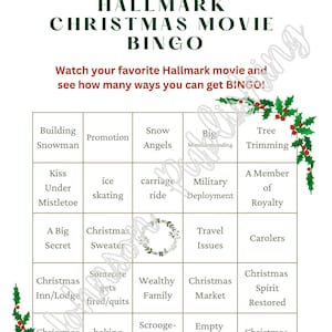Hallmark Christmas Movie Bingo Cards Digital, Printable PDF Files. - Etsy