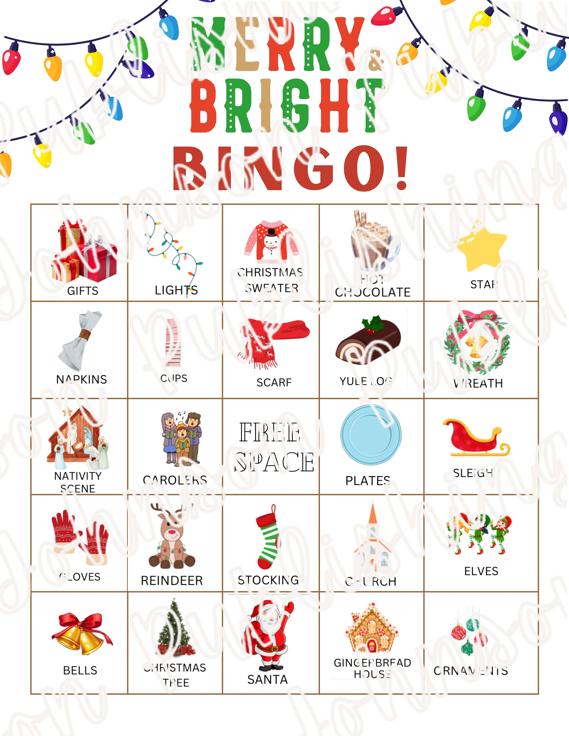 CHRISTMAS BINGO SET Activity Family Games Christmas Games - Etsy