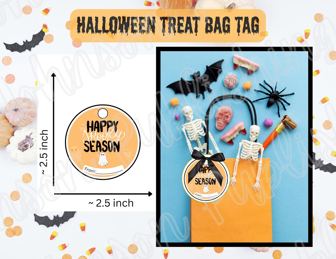 Halloween Treat Bag, Gift Tags, Boo Bag, Candy Bag, Trunk or Treat ...