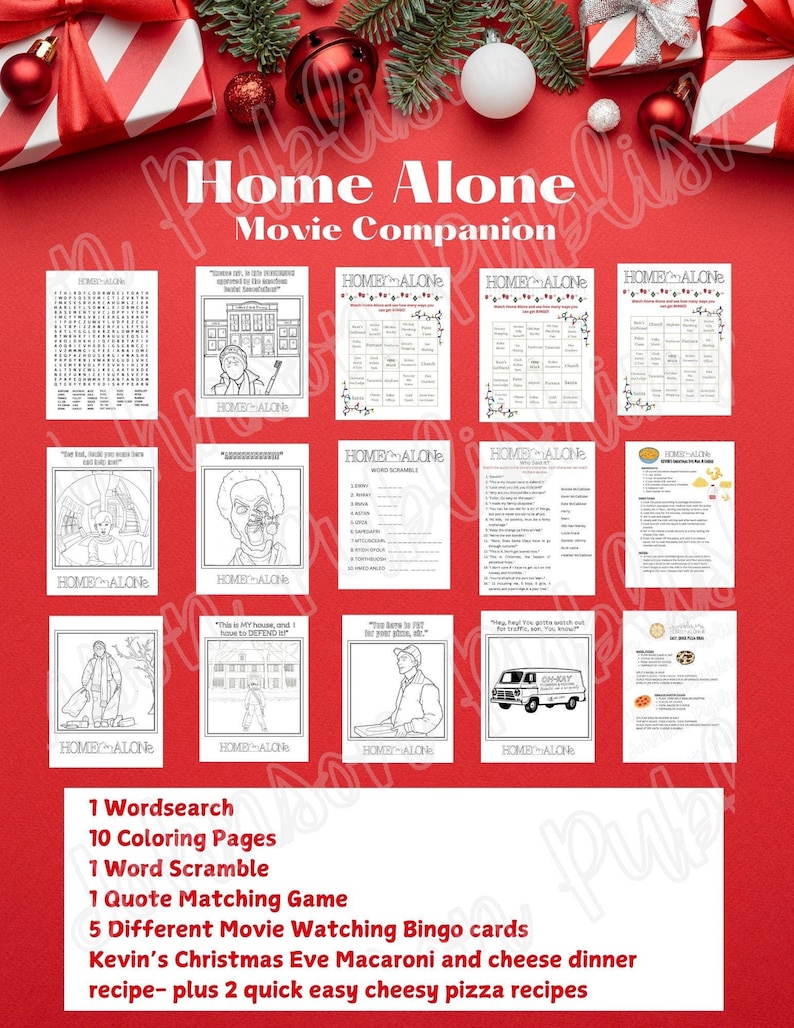 HOME ALONE Family Movie Night Activity Kit Companion, Printable Instant ...