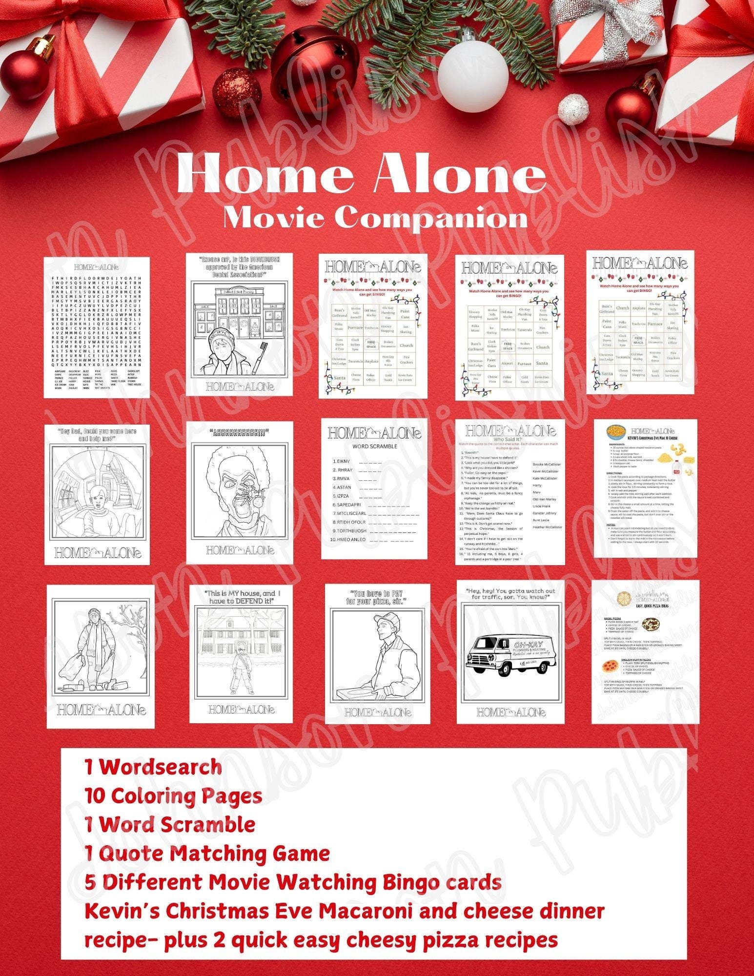 HOME ALONE Family Movie Night Activity Kit Companion, Printable Instant ...