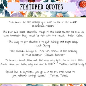 2024 Monthly Calendar Inspirational Quotes Printable landscape 11 X 8.5 ...