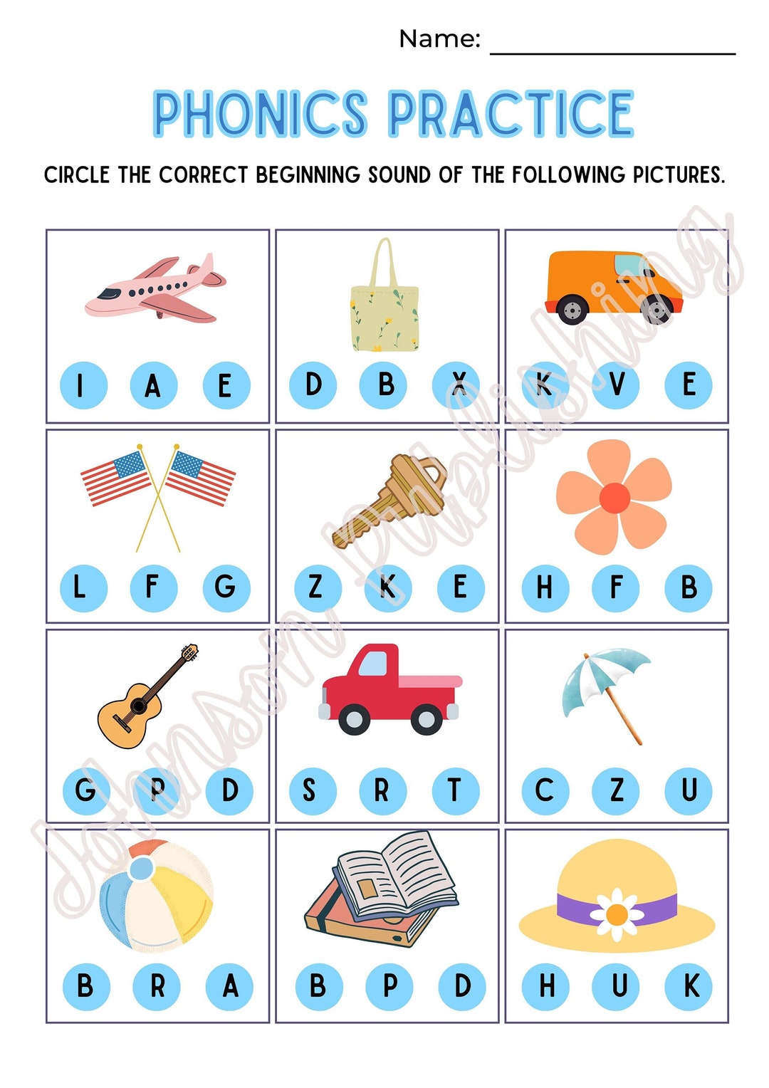 Phonics Worksheet: Objects. Printable, Digital, Worksheet, Summer ...