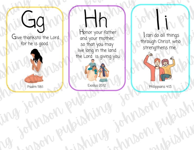 Alphabet Bible Verse: Flashcards Printable, Digital, Learning ...